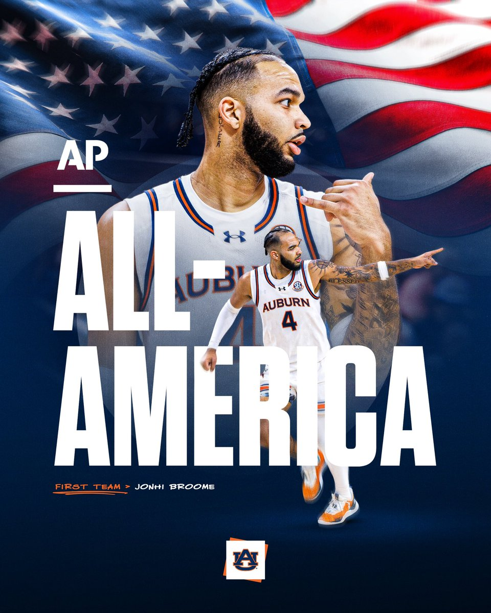 Auburn MBB's Johni Broome has been named one of five players honored on ...