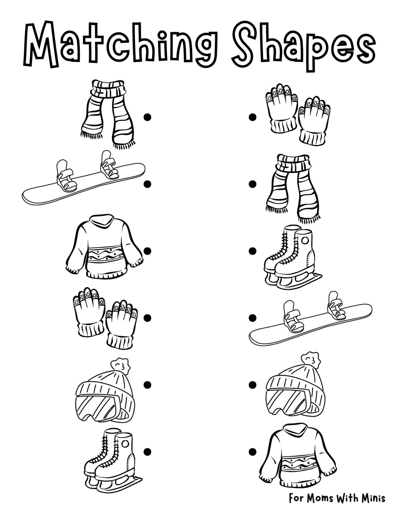 ️ Snow Sports Matching Shapes