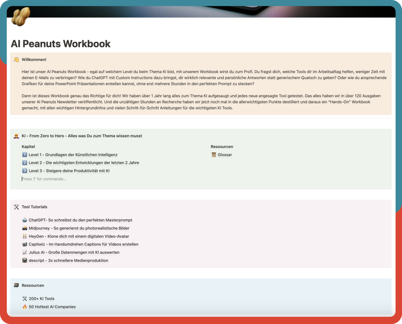 🎁 Das AI Peanuts–Workbook: Über Nacht zum ‘KI-Experten’