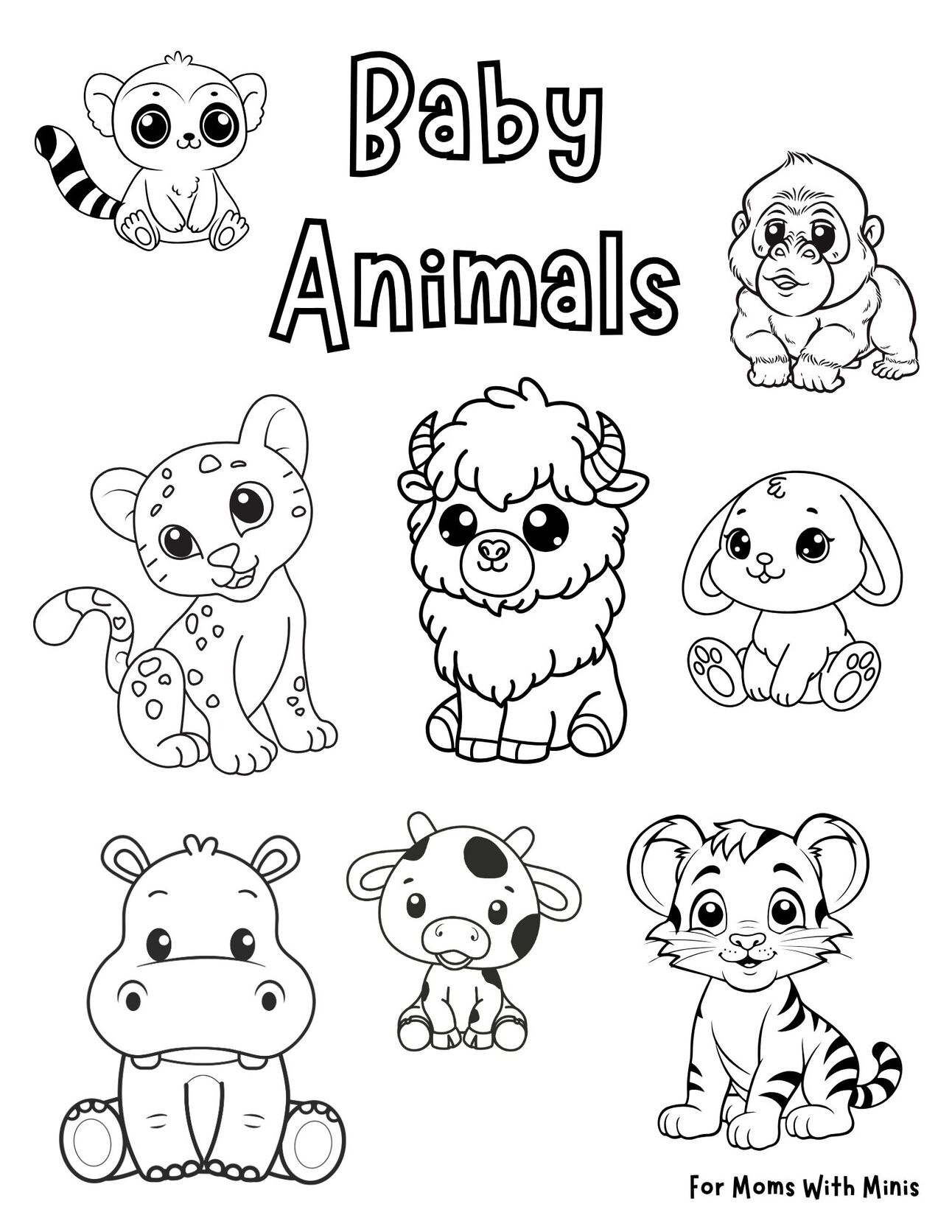 Baby Animals Coloring Page