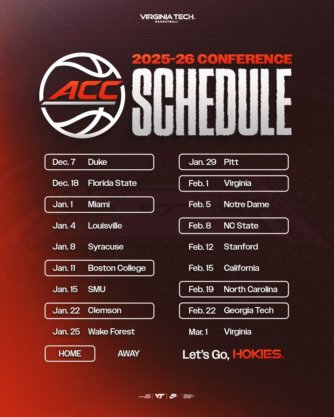 The Virginia Tech Hokies women's basketball team released the ACC ...