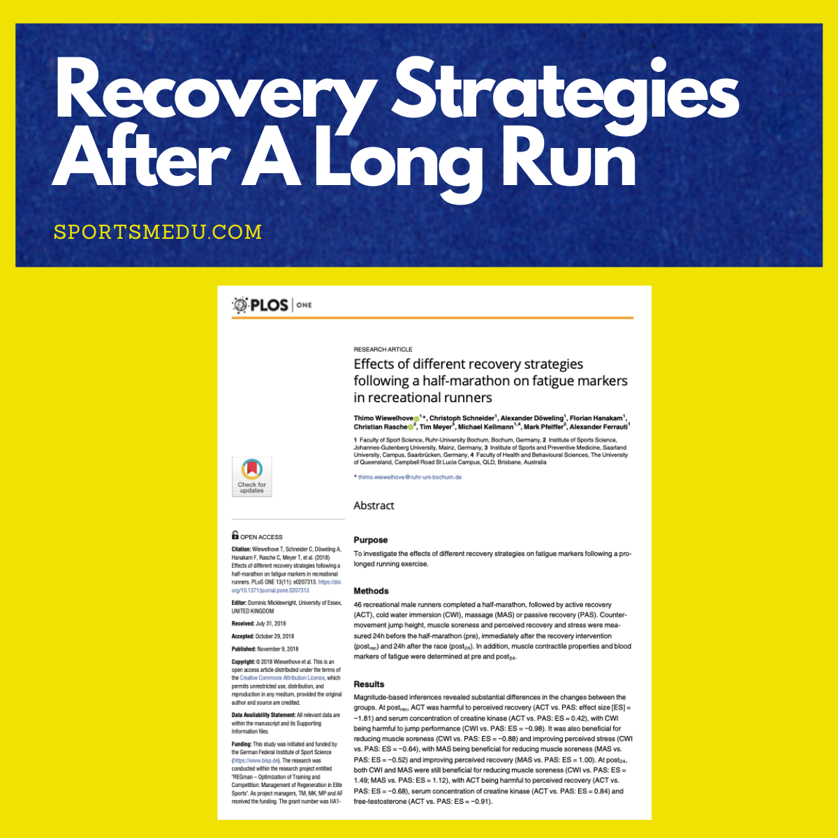 Recovery strategies after a long run
