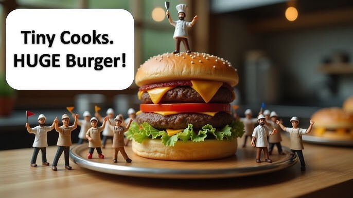 Tiny Chefs, Giant Burgers: The Viral Video Trend You Can Easily Recreate