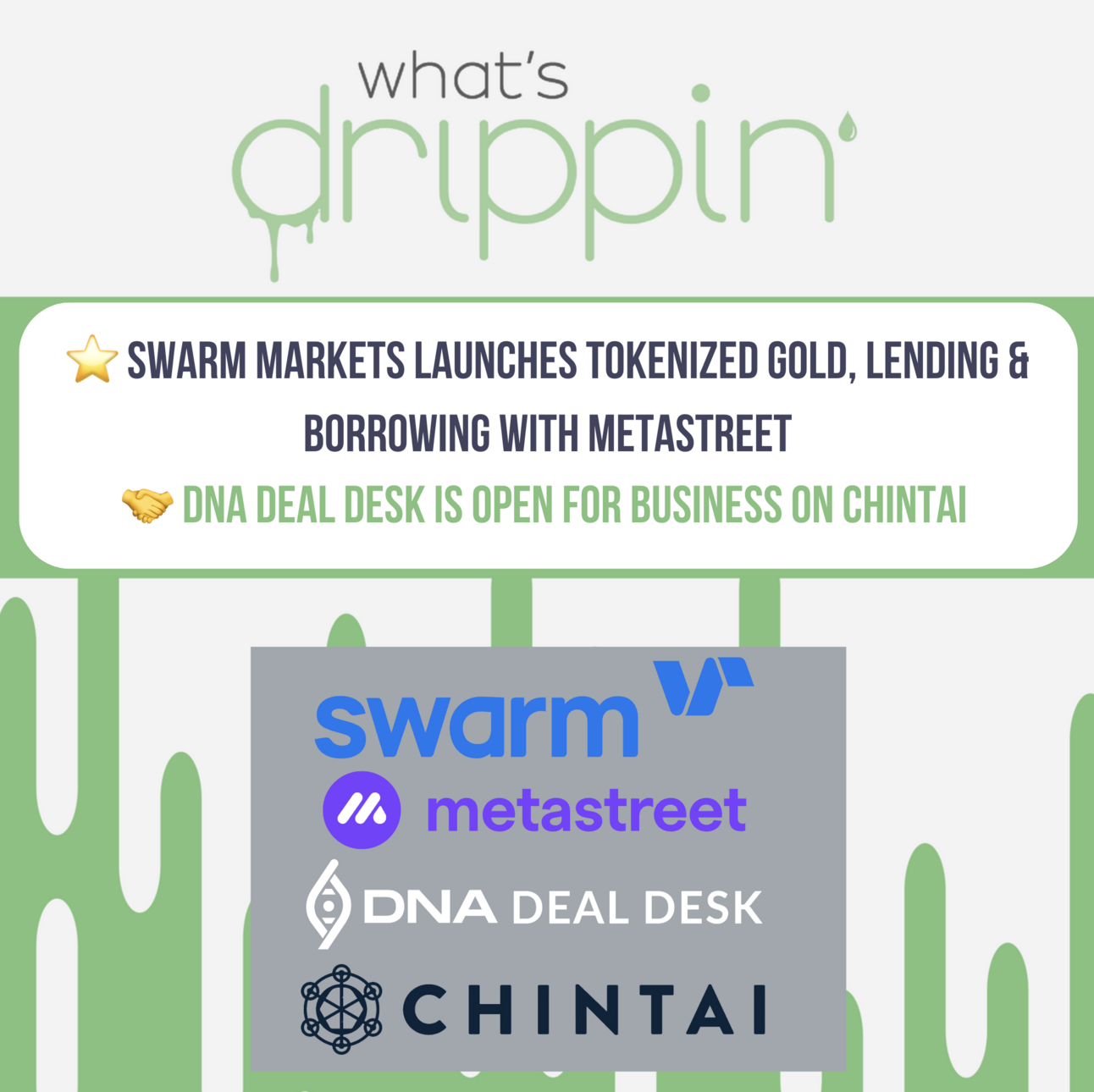 🤝 Swarm Launches Tokenized Gold and DNA Deal Desk is Live