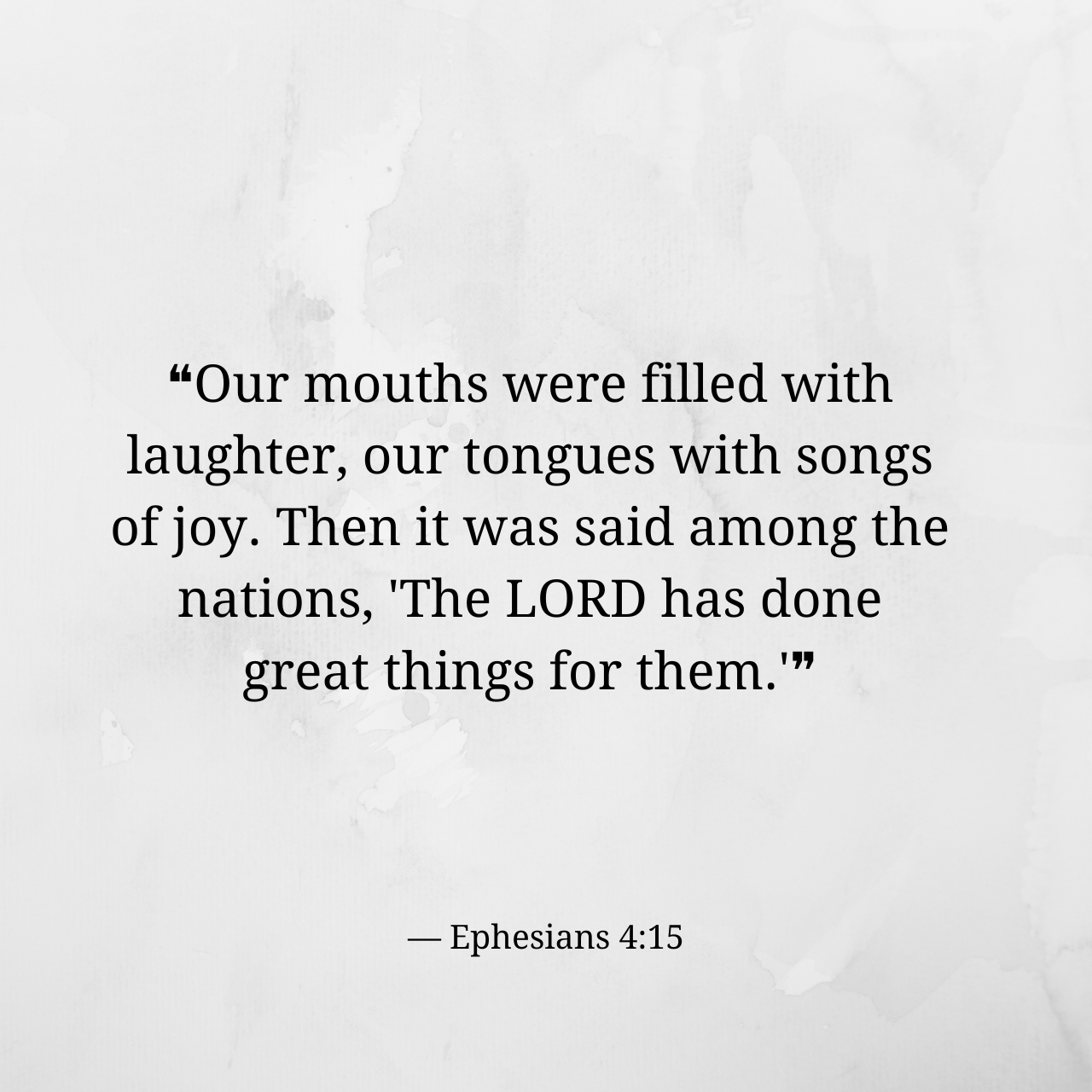 Verse of the Day: Psalm 126:2