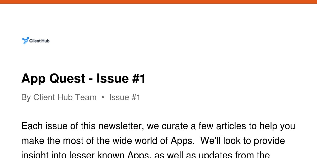 App Quest - Issue #1
