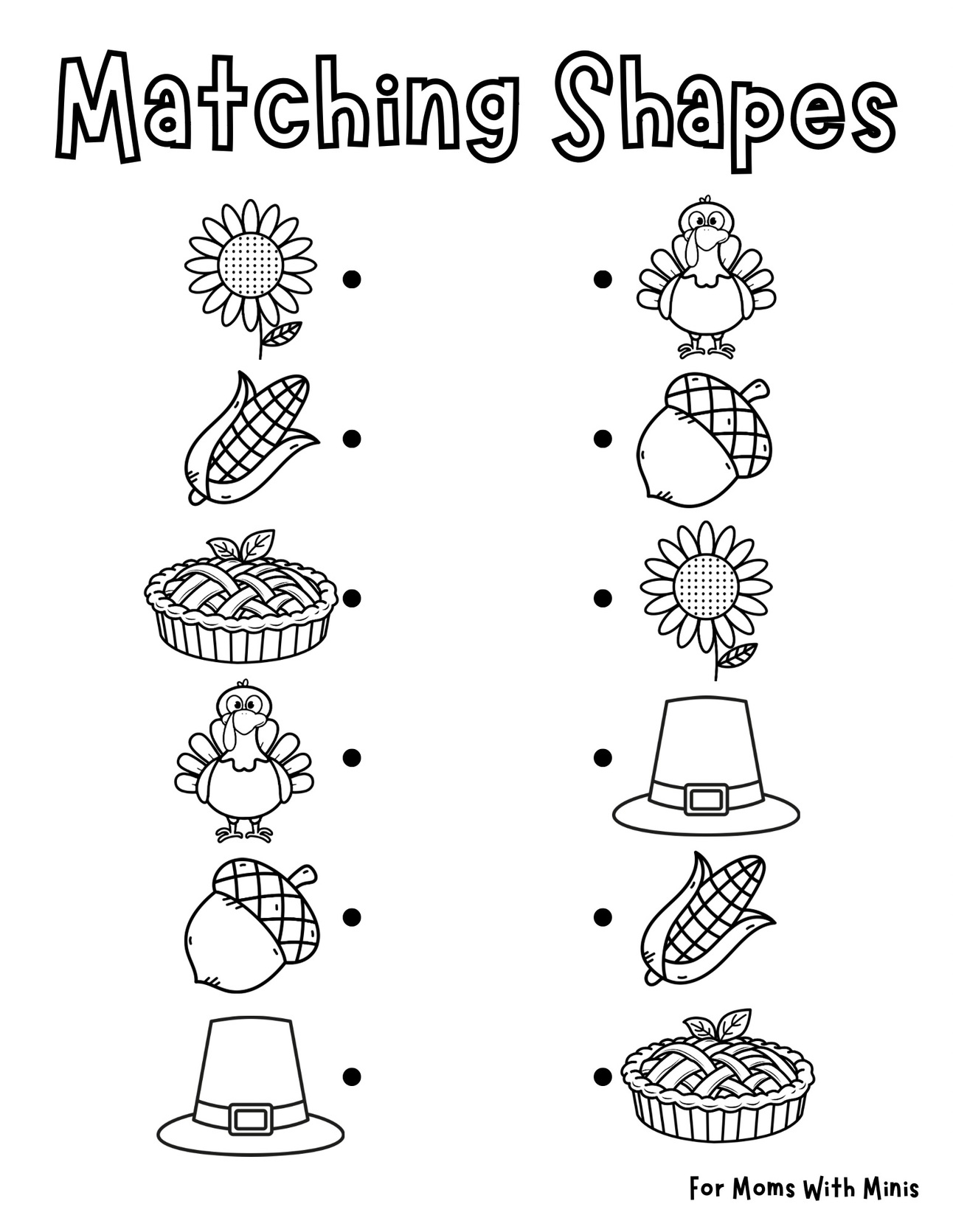 Thanksgiving Matching Shapes