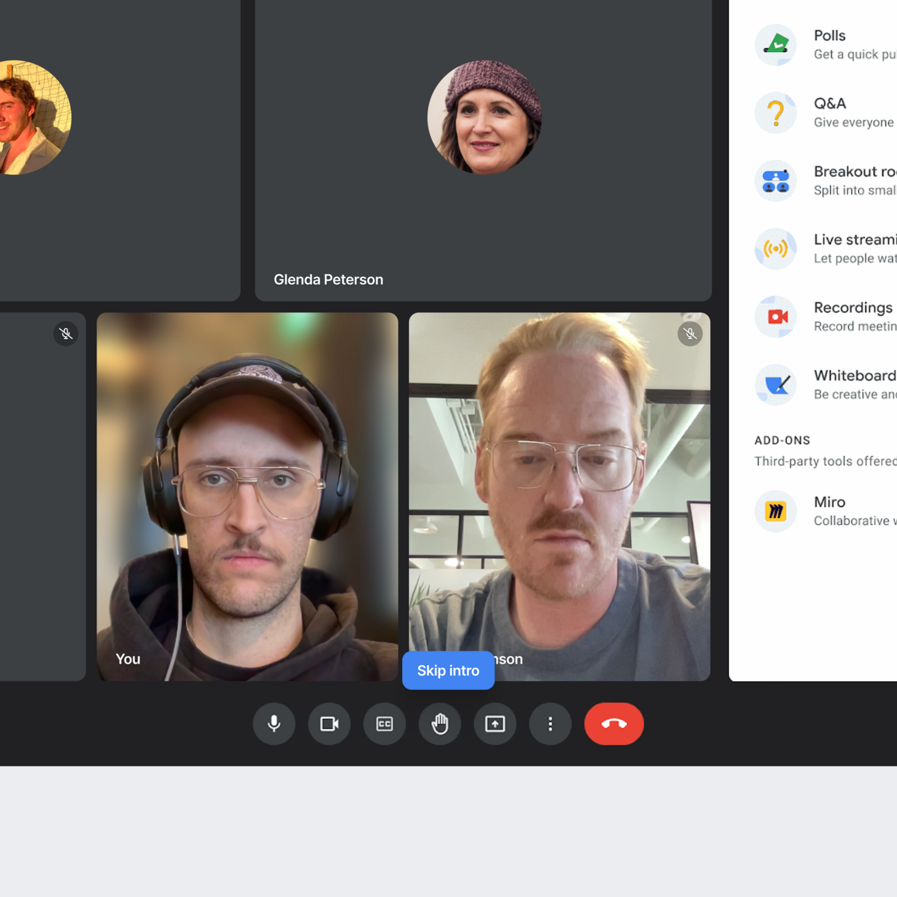 Google Meet skip intro