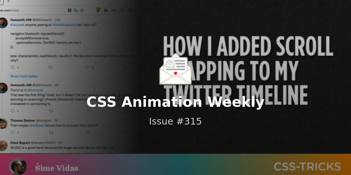 CSS Animation Weekly - Issue #315