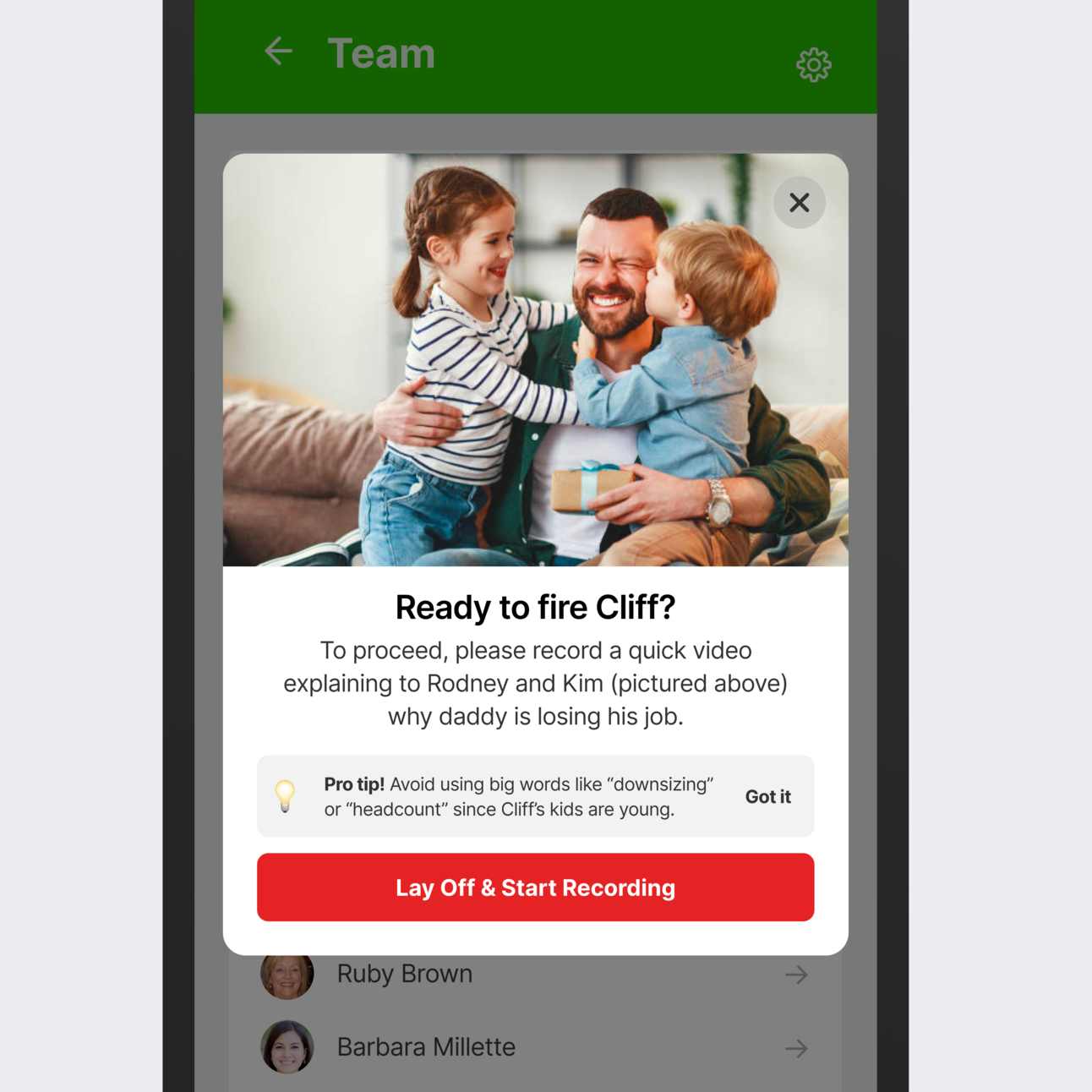 Workday firing explanation