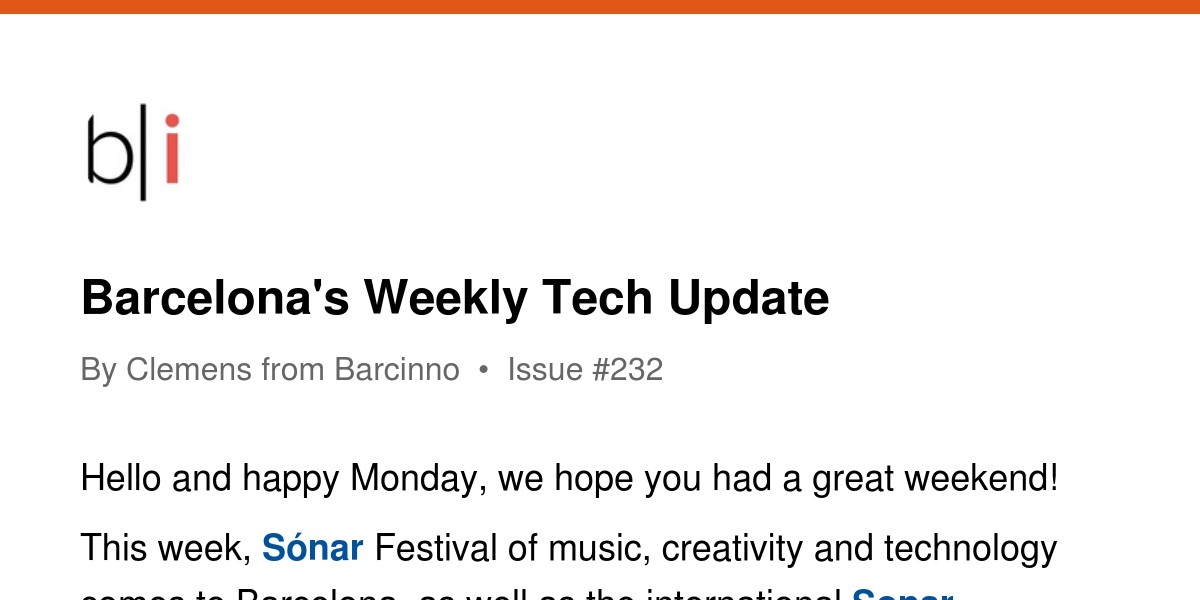 Barcelona's Weekly Tech Update