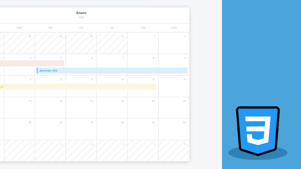Como crear un Calendario con CSS Grid Layout desde cero
