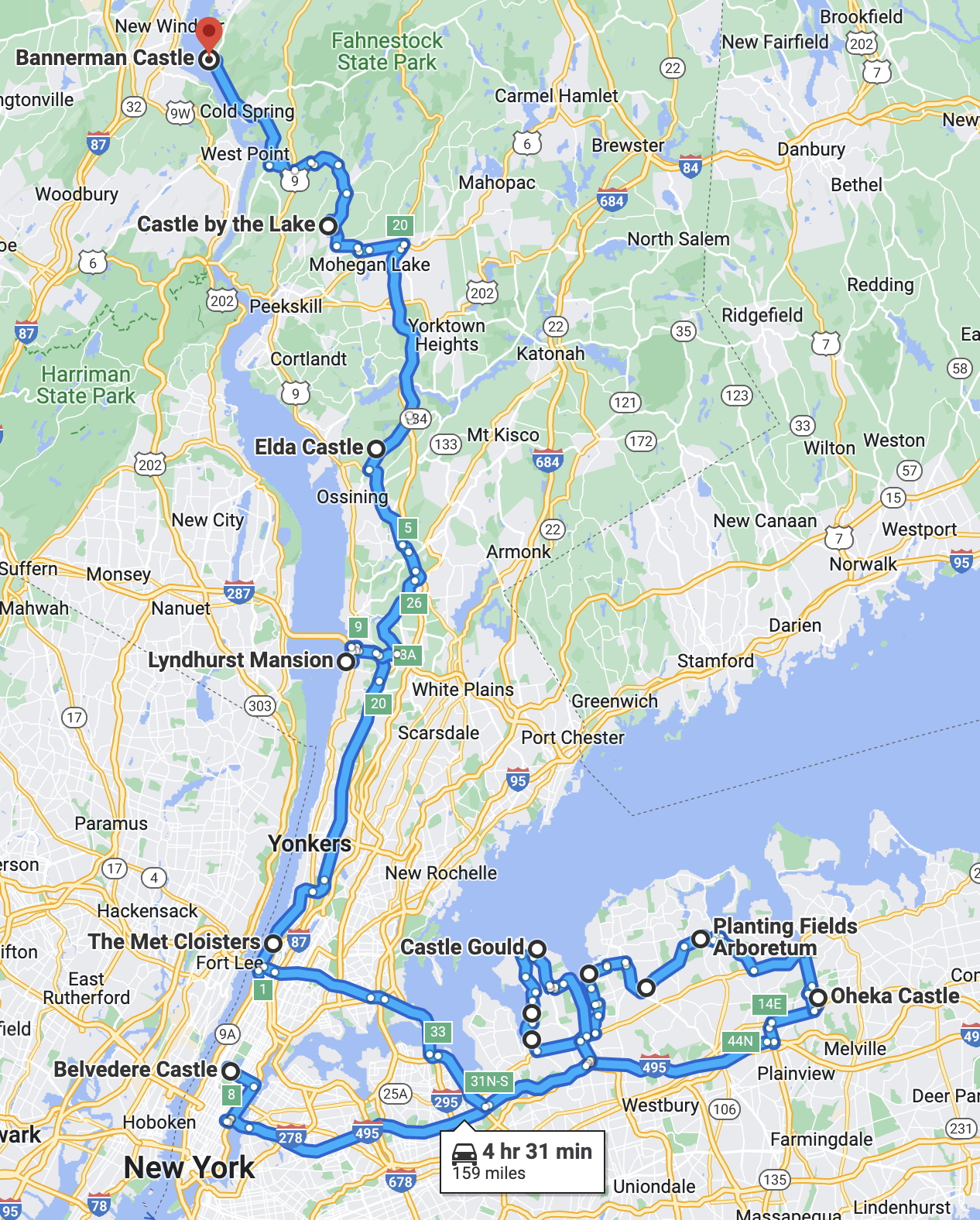 9 Stop Castle Tour Through Manhattan, Long Island, and Upstate NY