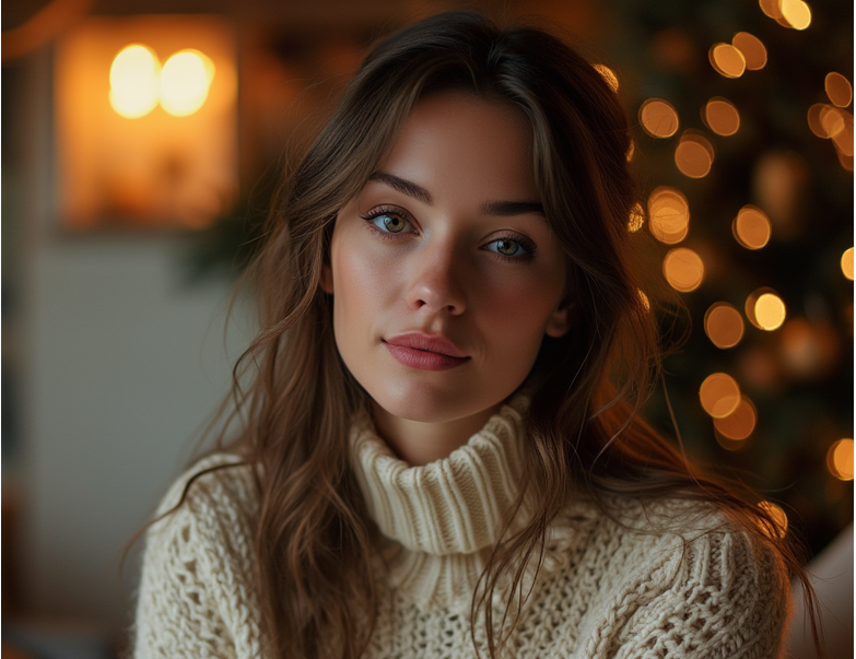 Showcase an AI Woman in a Realistic Sweater with Hautech.AI