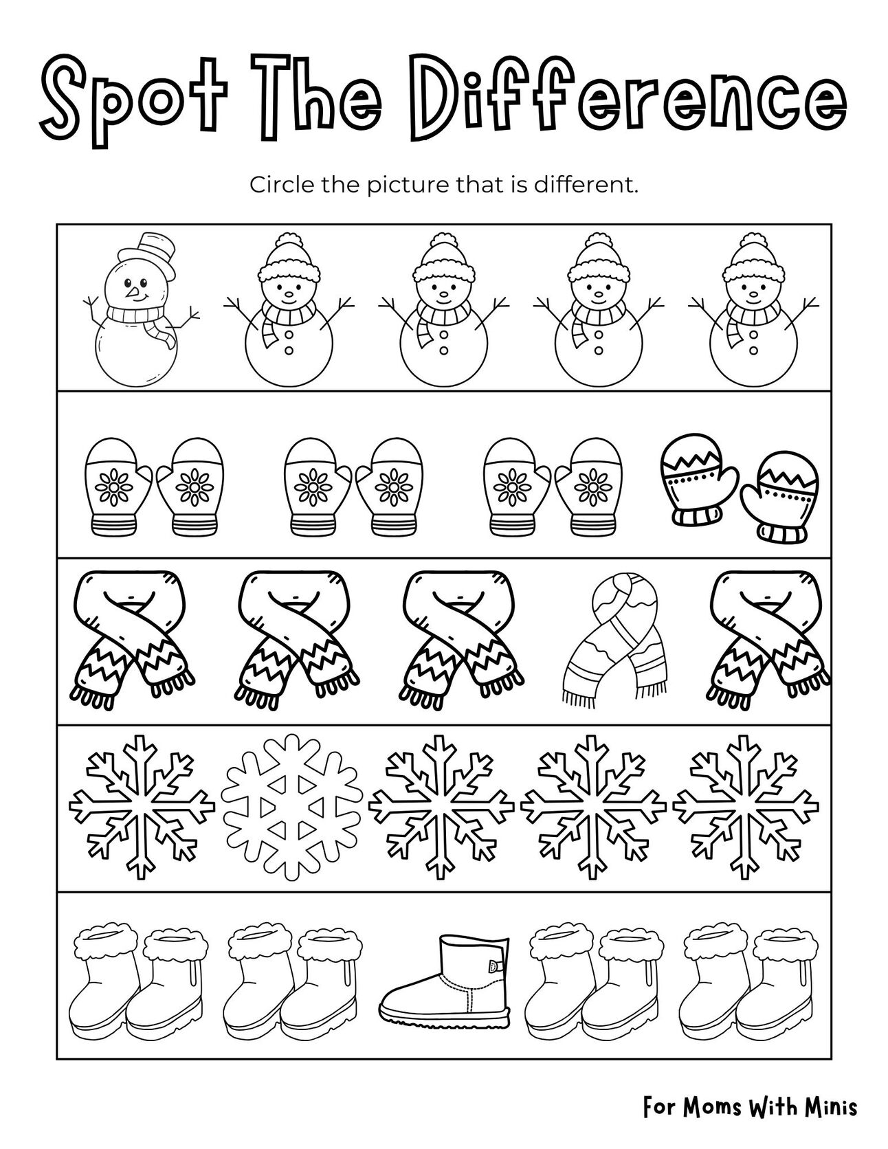 🌨️ Spot The Difference Winter Snow Theme