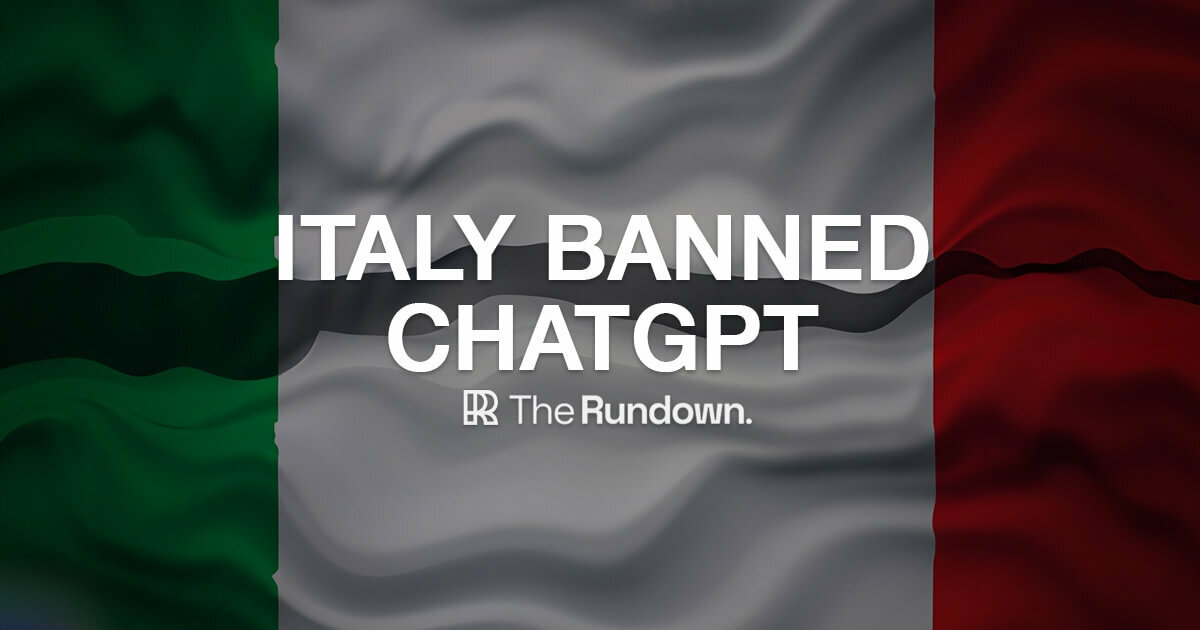🤖 ChatGPT gets a time-out in Italy