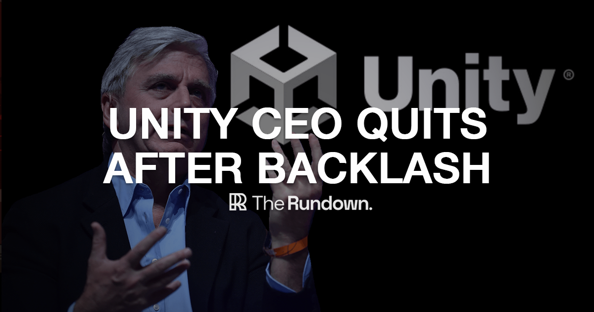 ⚡️ Unity CEO QUITS after massive backlash