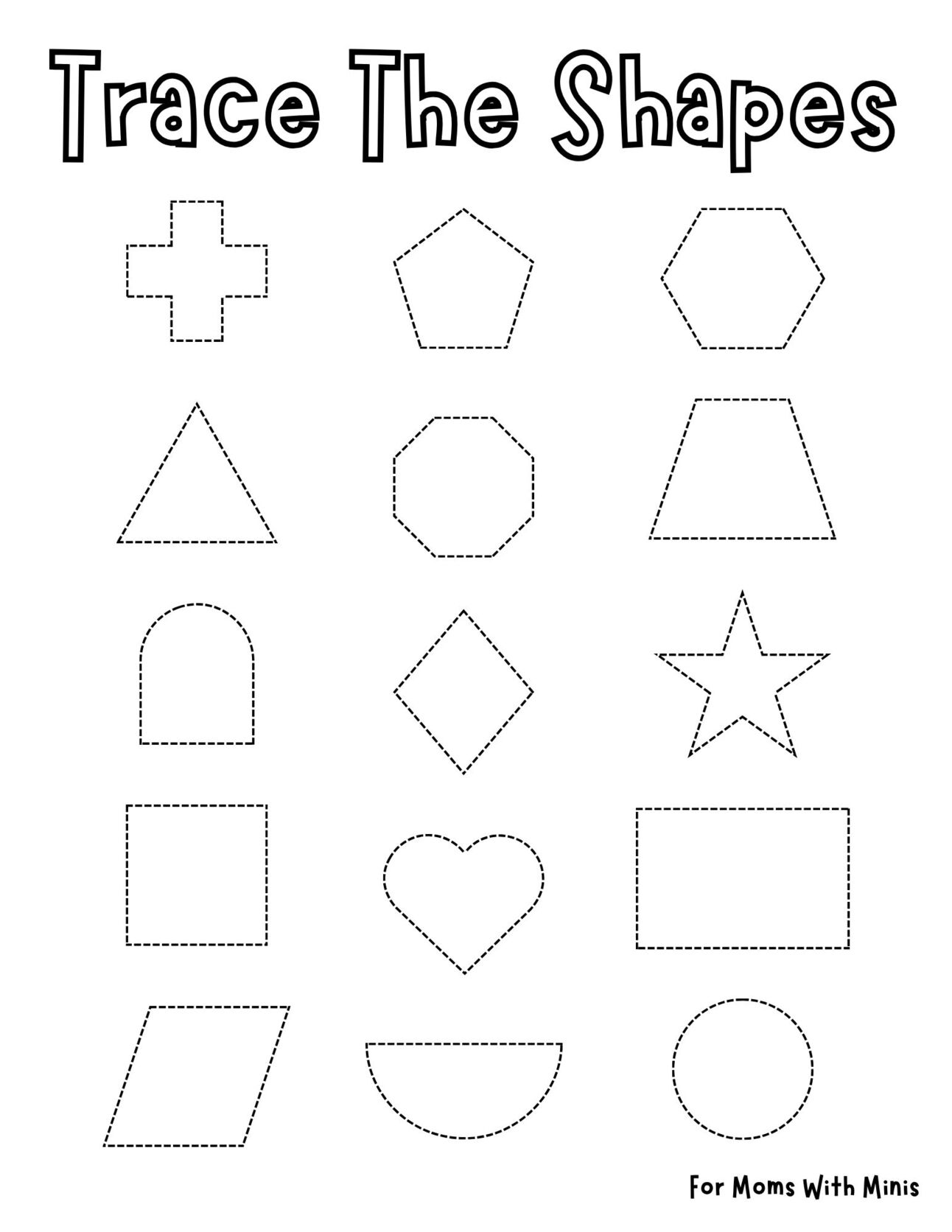 Trace The Shapes Worksheet