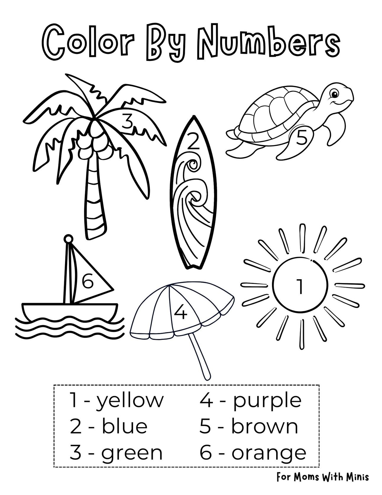 Color By Numbers Beach Theme