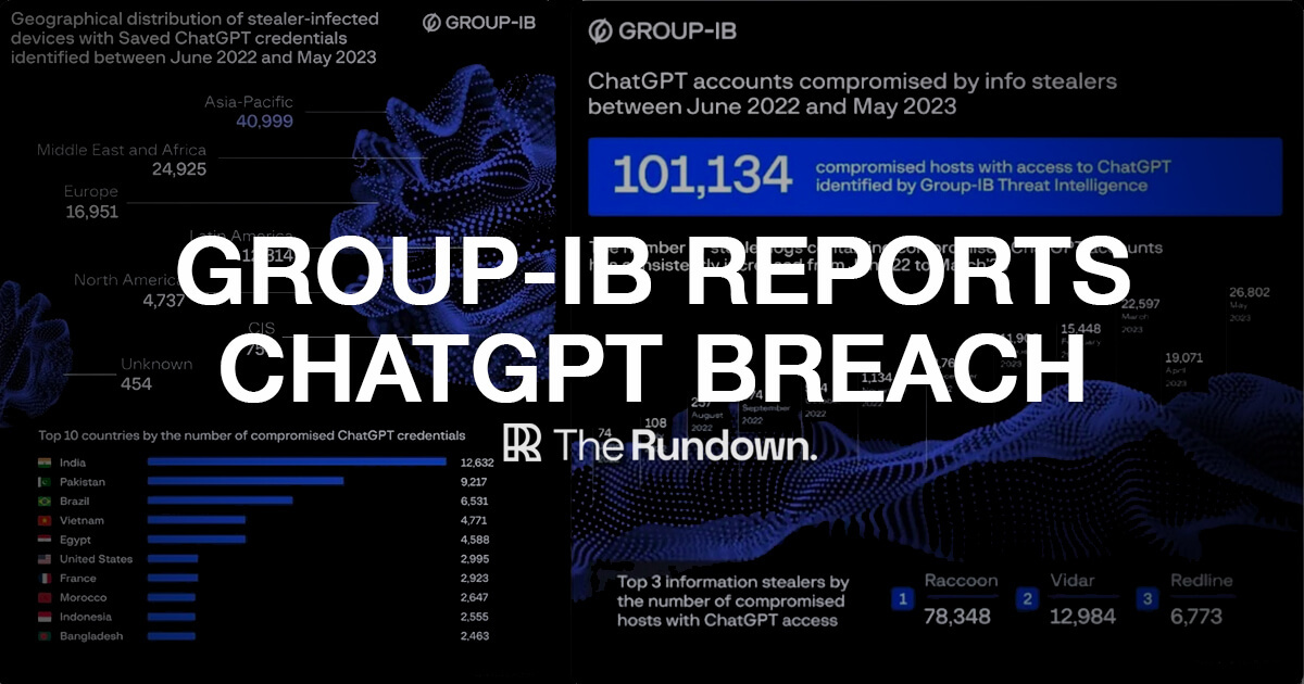 🤖 100,000+ ChatGPT accounts breached