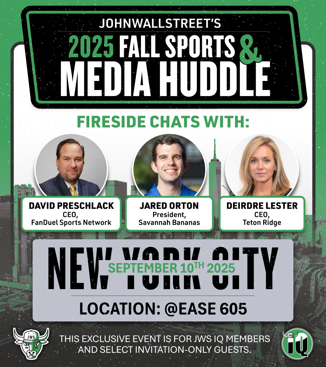 Announcing the Fall '25 Sports & Media Huddle Lineup