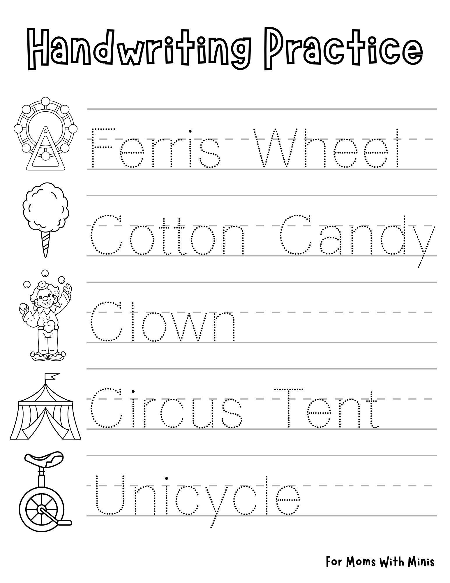 Circus Handwriting Practice