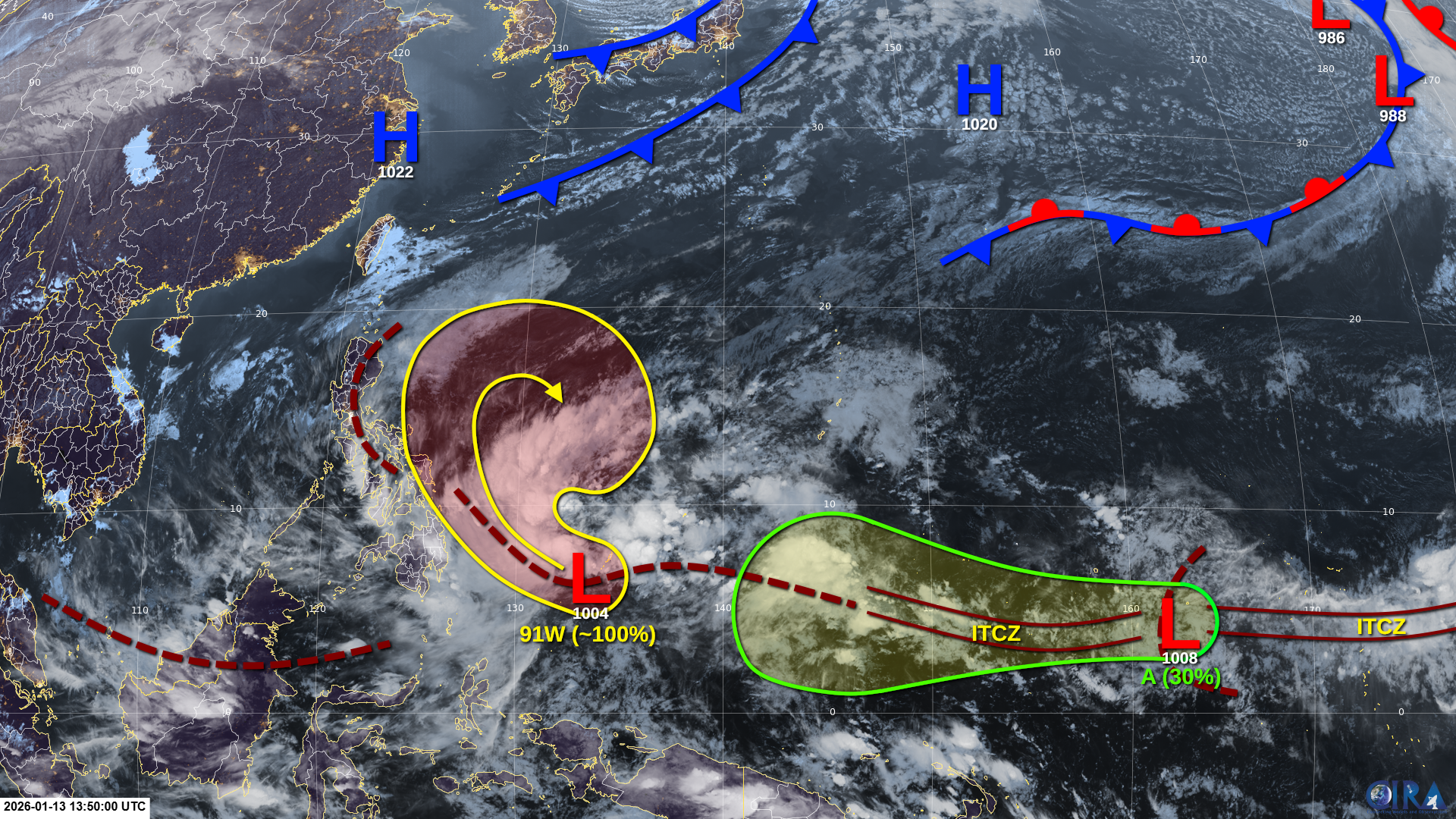 WPAC Tropical Weather Outlook - 1/13/26