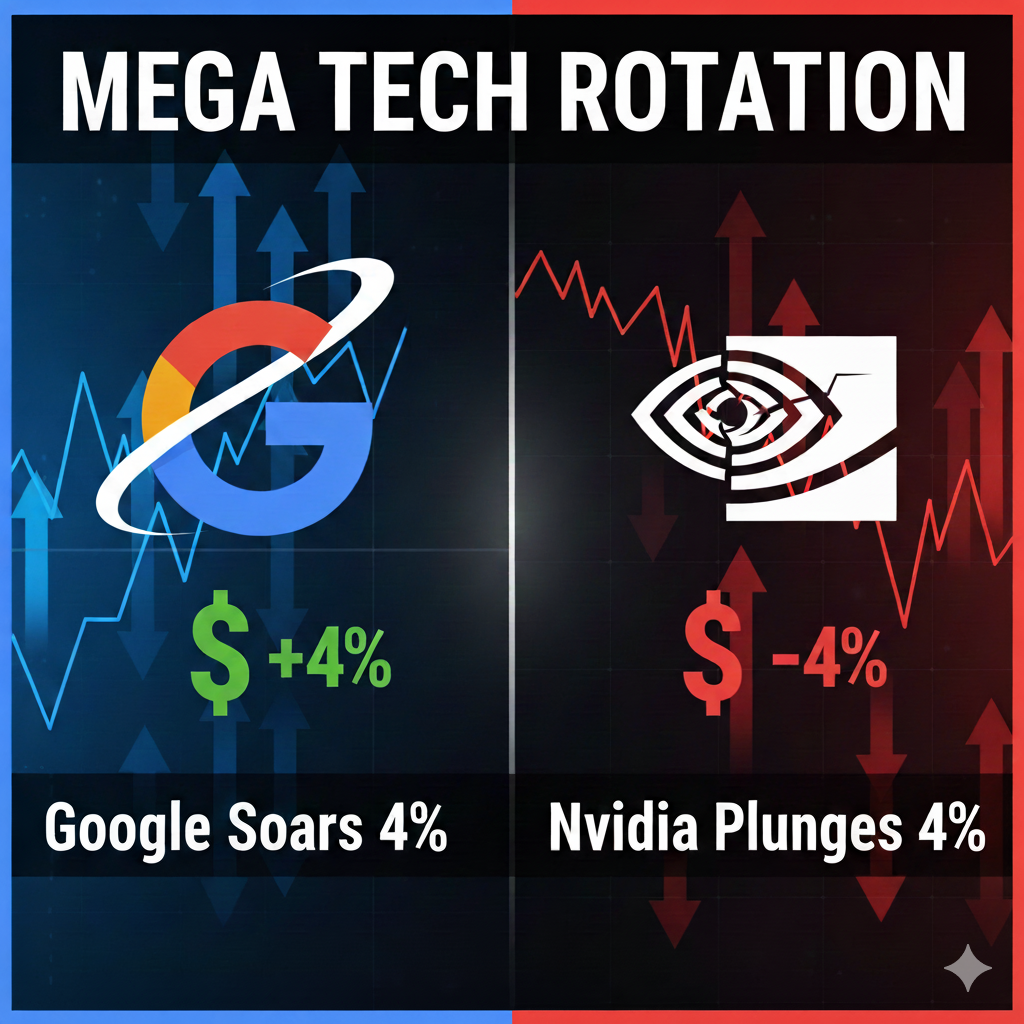 🚀 MEGA TECH ROTATION: Google Soars 4%, Nvidia Plunges 4% As AI Chip War ...