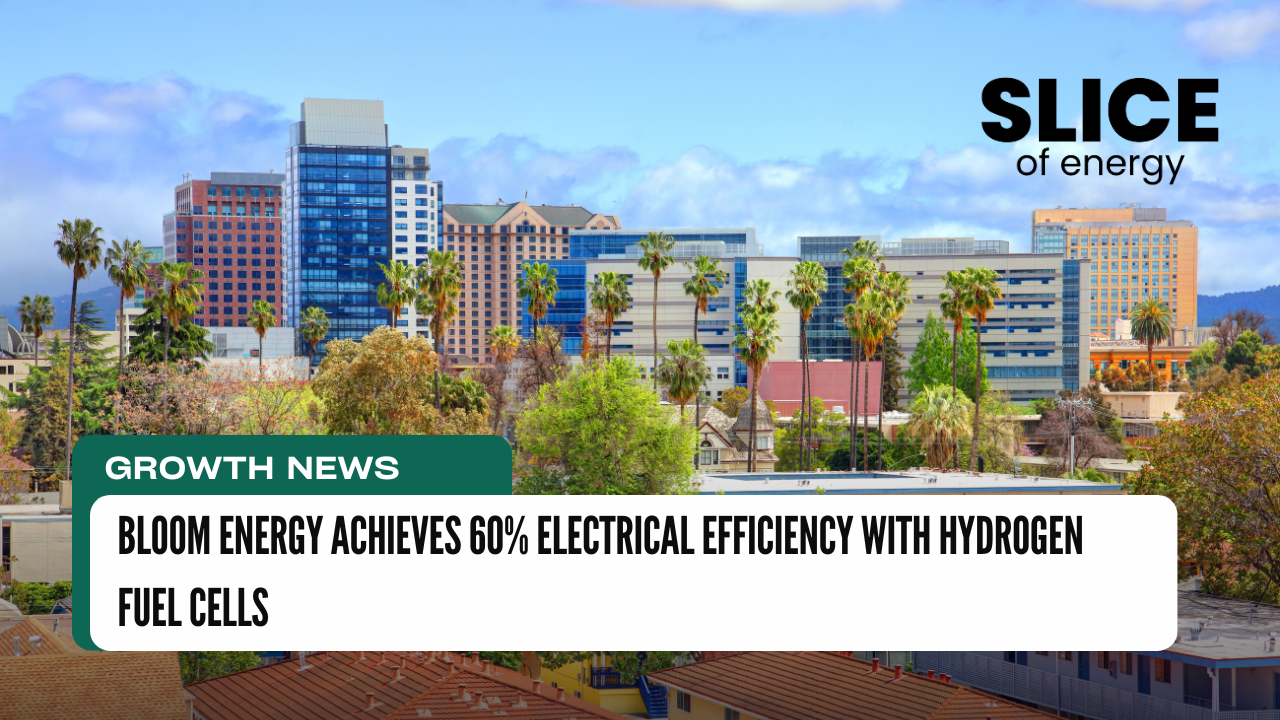 Bloom Energy Achieves 60% Electrical Efficiency with Hydrogen Fuel Cells