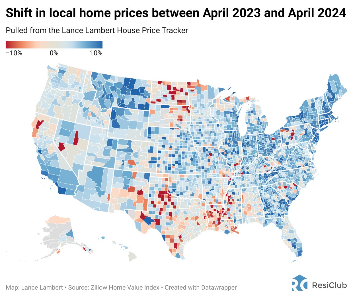 Updated home price analysis for over 800 metros and 3,000 counties