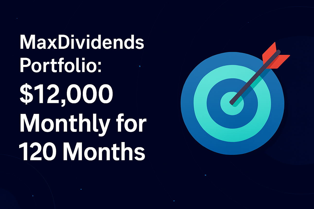 Max Dividends Portfolio: Month 13 - Week 3. Goal $12,000 Monthly for 120 Months