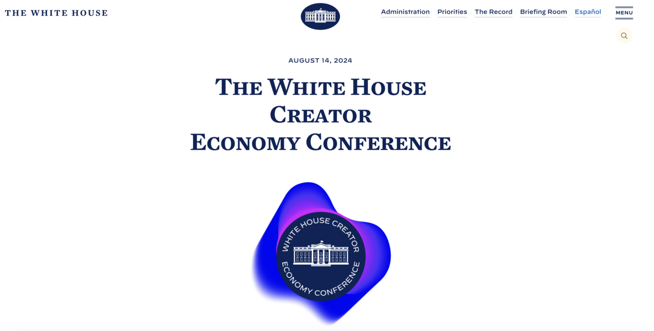 You're Invited to the White House Creator Economy Conference