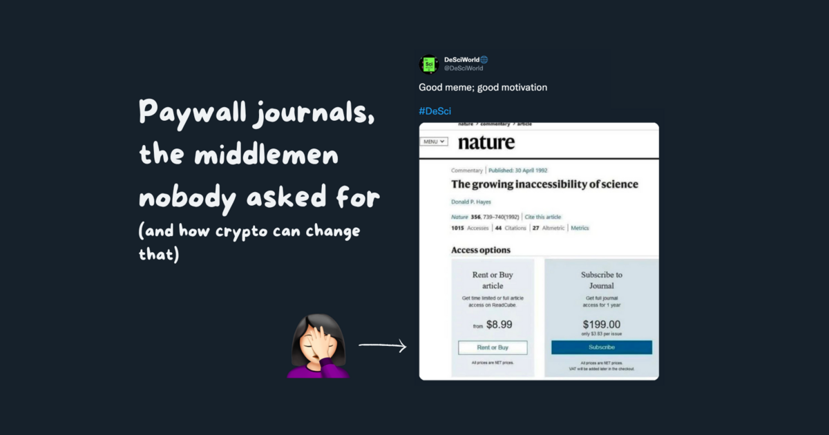 Paywall journals, the middlemen nobody asked for