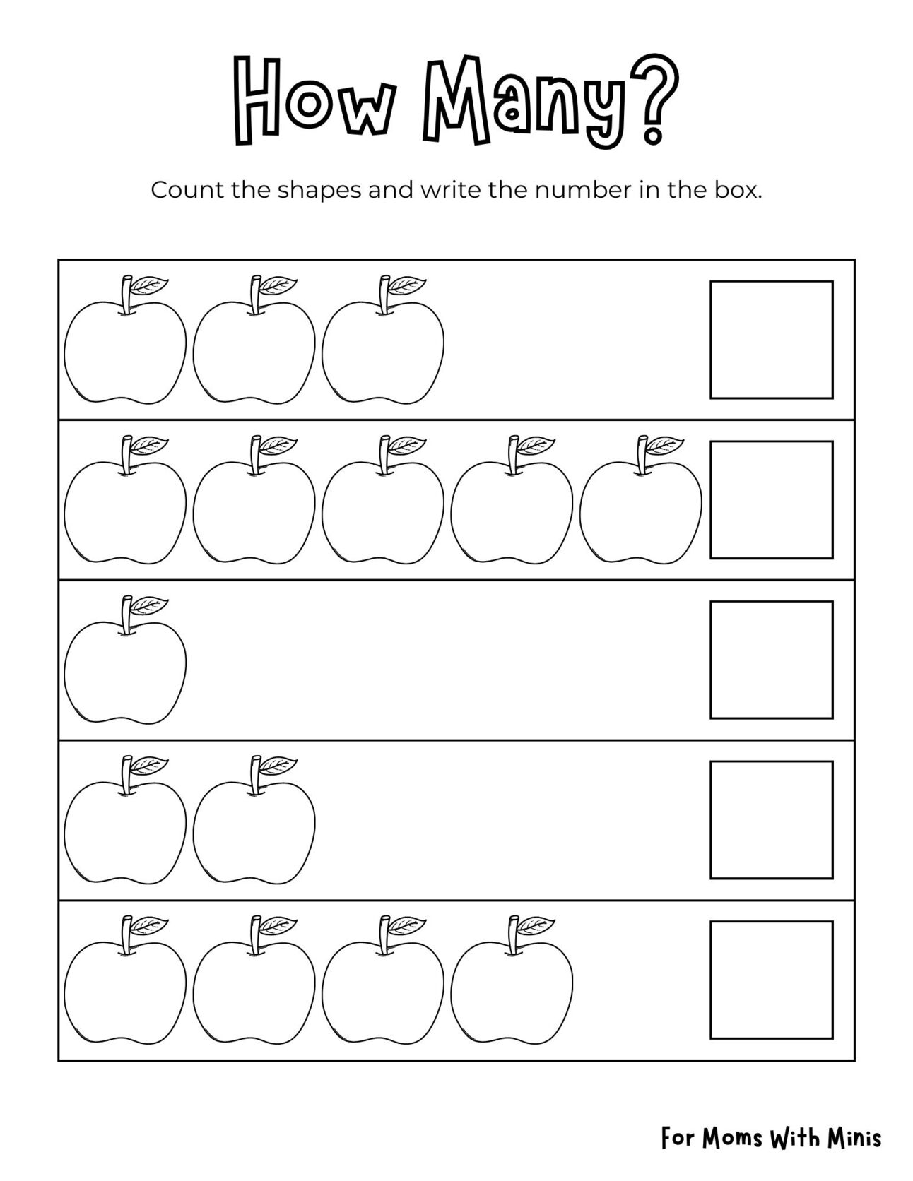 Counting Apples Worksheet