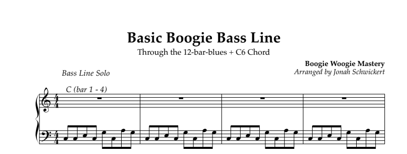 🎶 Free Sheets for the Iconic Boogie Woogie Bass Line!