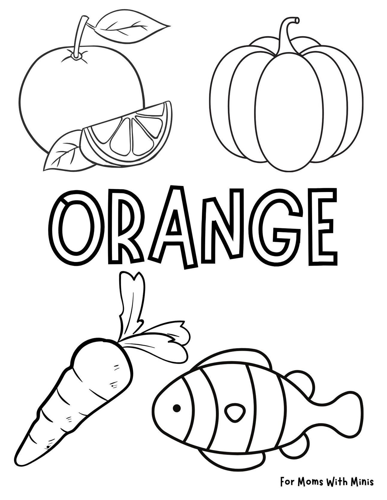 The Color Orange Coloring Page