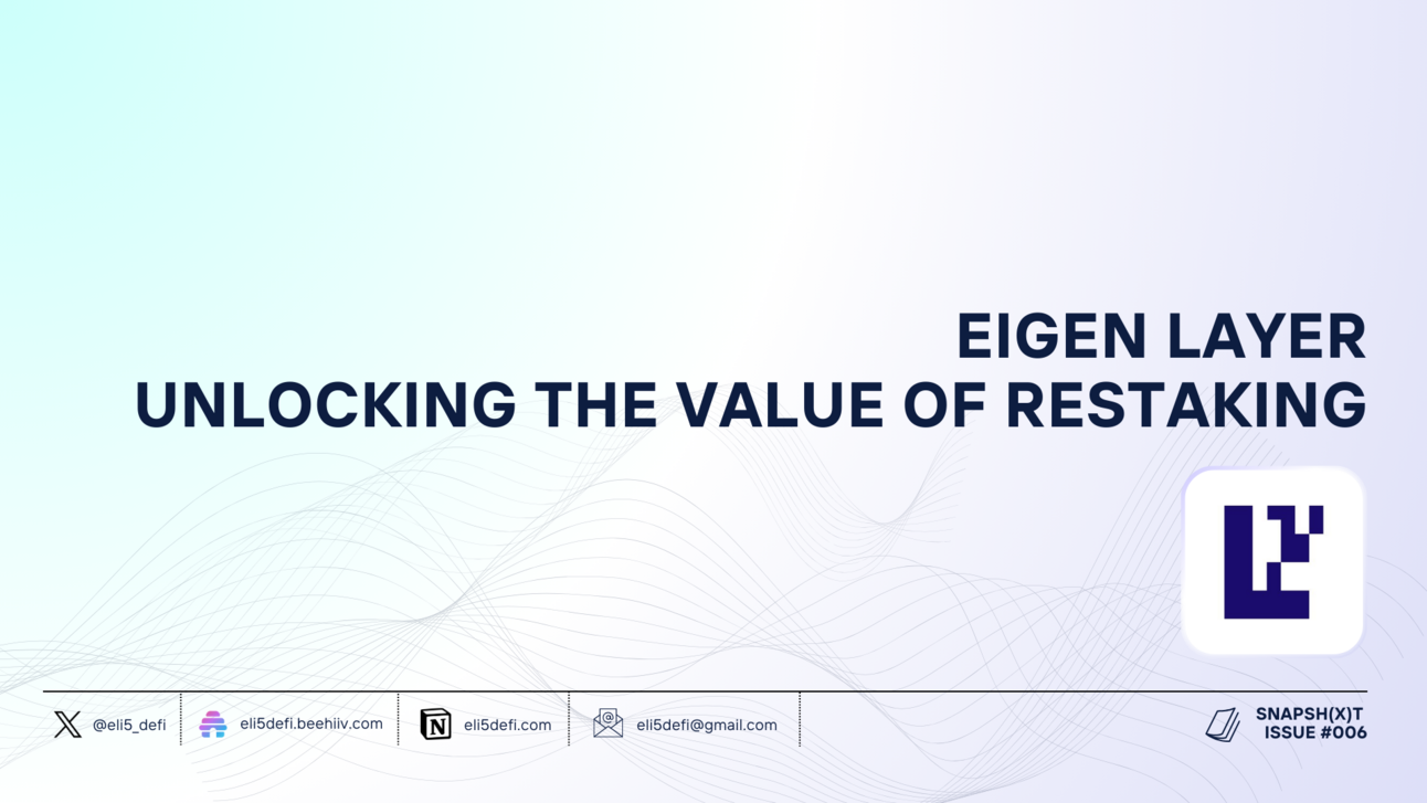 Unlocking The Value of Restaking with Eigen Layer