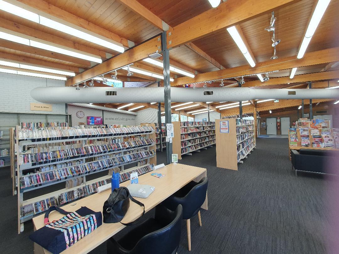 Inside Ferntree Gully Library, the "Library in the Park"