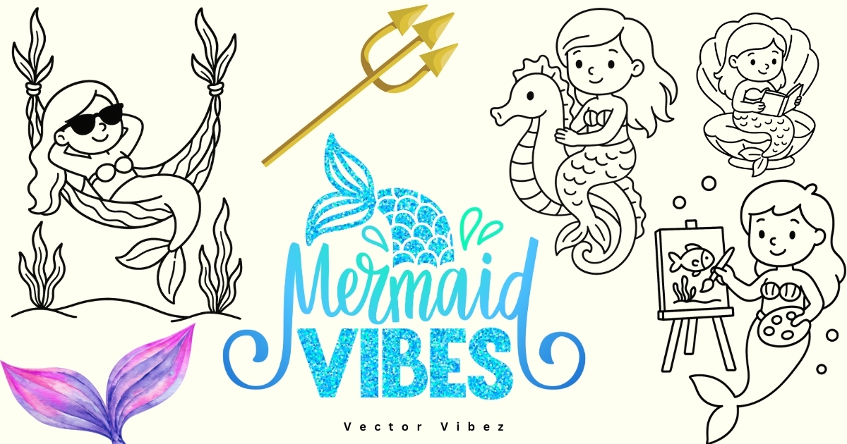 🧜‍♀️ Mermaid Magic: 14 Free Ocean Coloring Pages for Kids! 🖍️