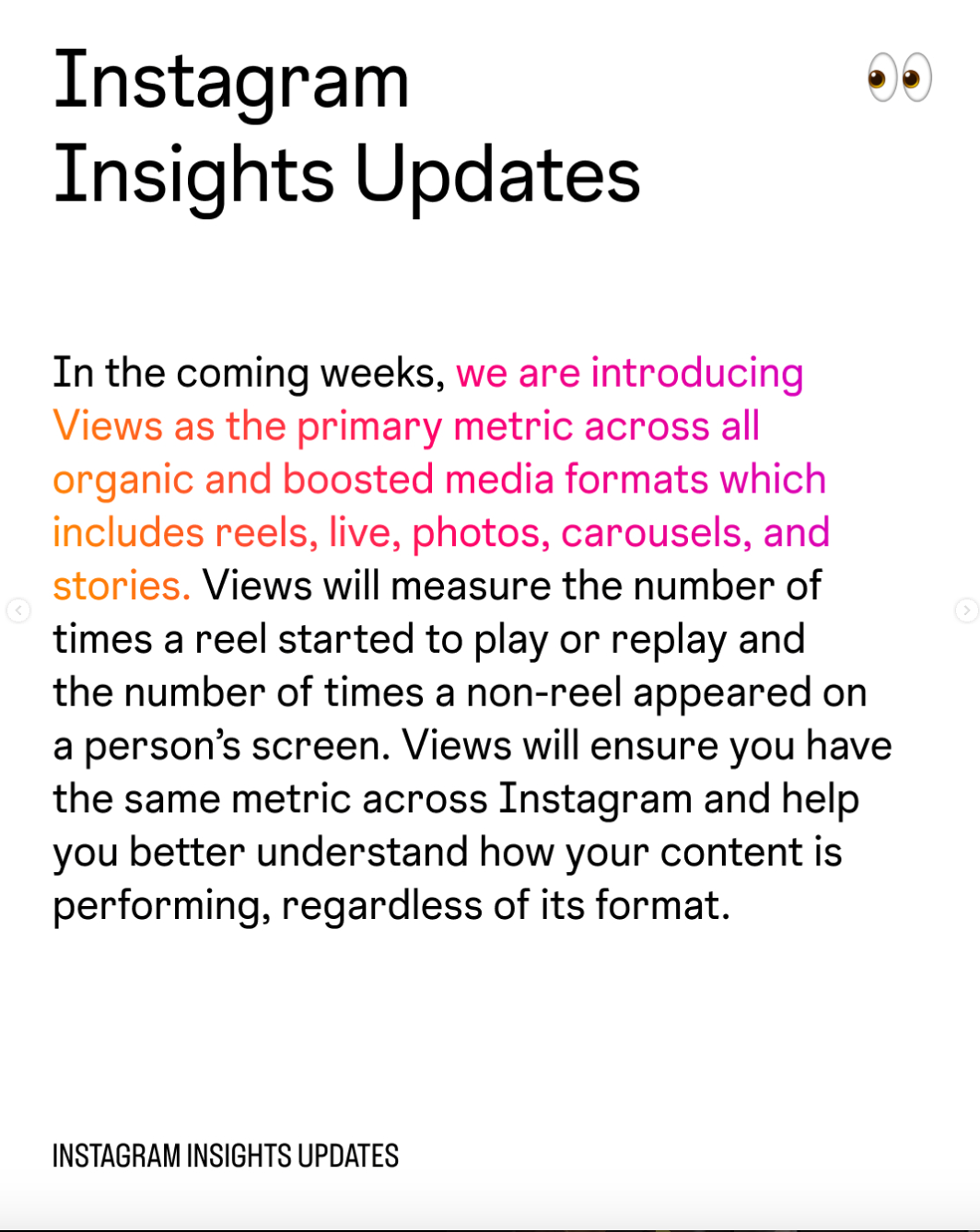 Instagram Shifts to Views as The Primary Metric for All Formats