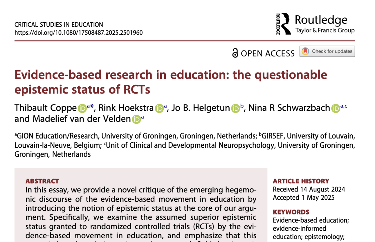 The Problem with Randomized Controlled Trials in EdTech Research