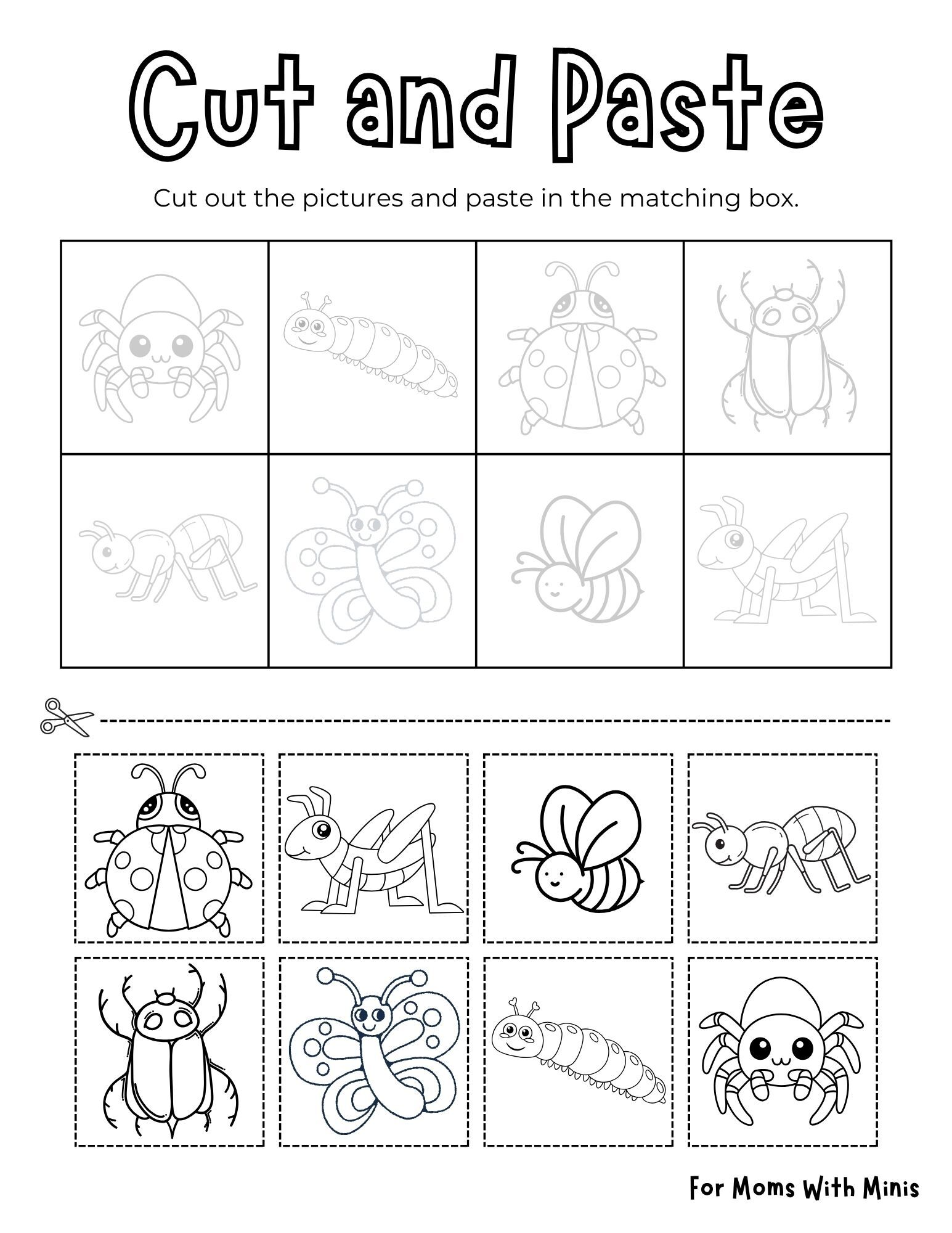 Bug Themed Cut and Paste