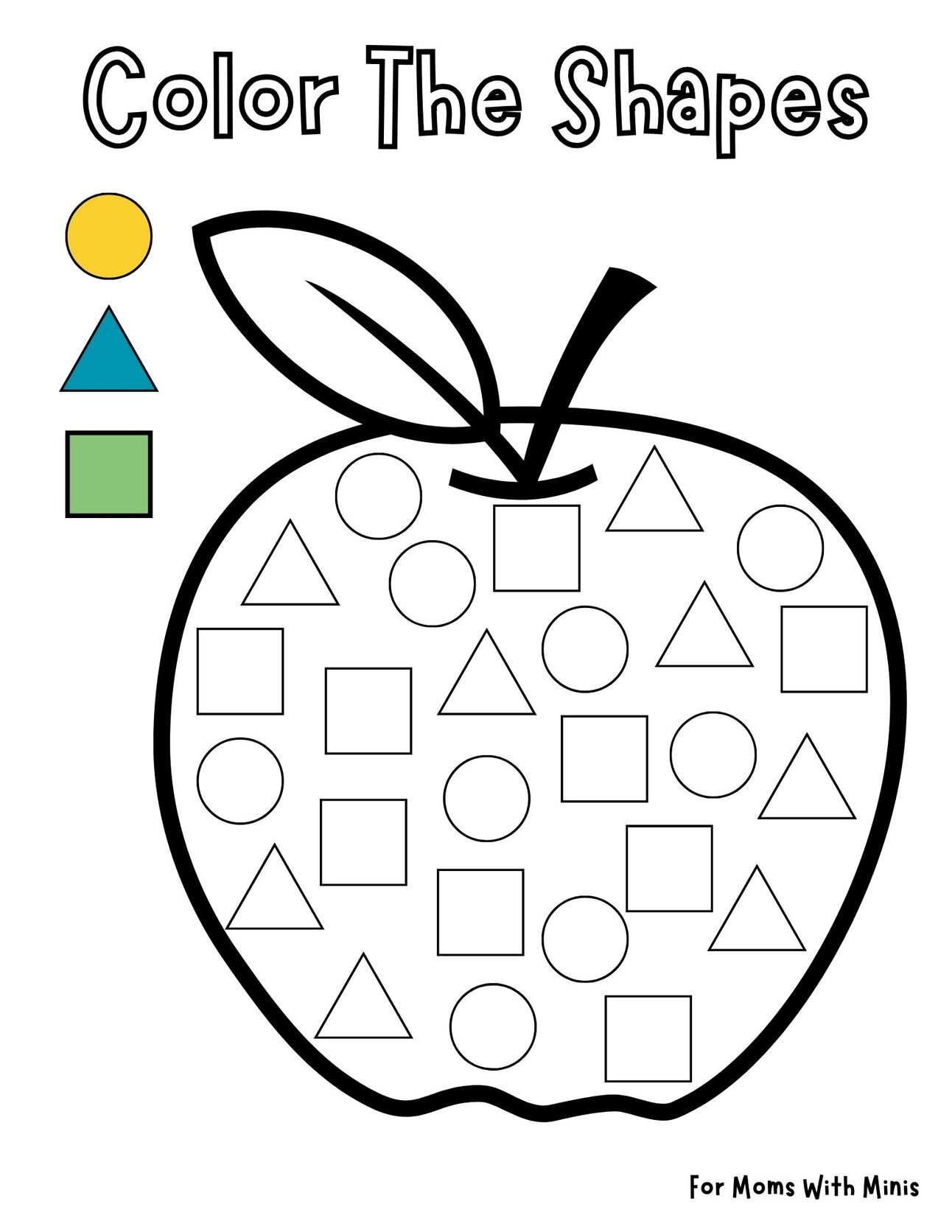 Color The Shapes In The Apple