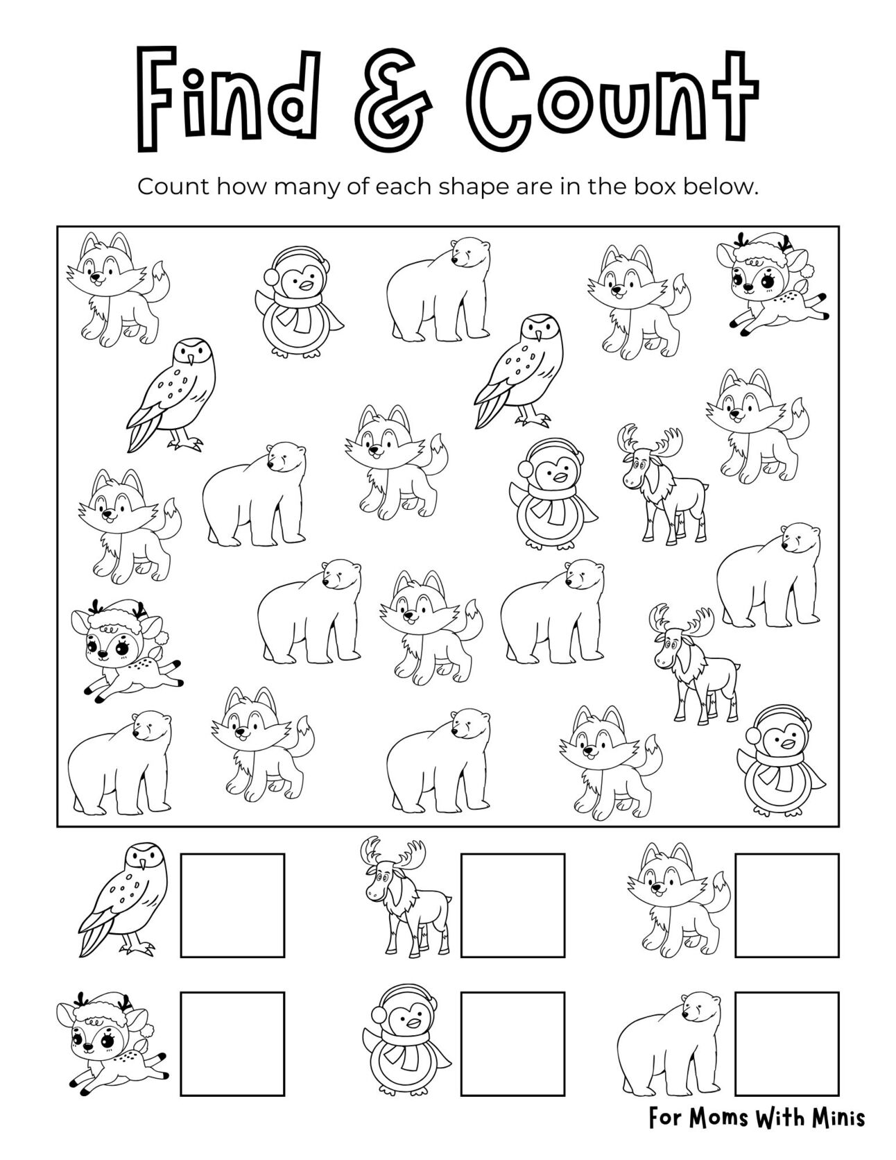 🦊 Find and Count the Winter Animals 🦊 Find and Count the Winter Animals