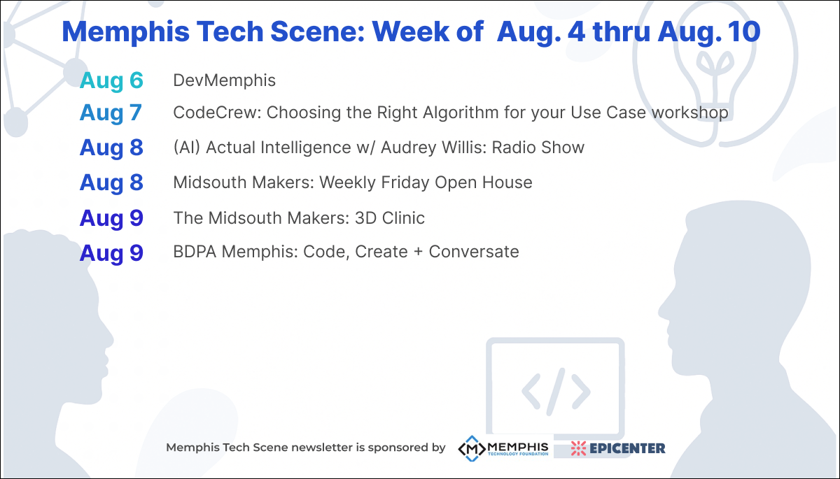 Weekly Tech Events in Memphis: August 4 thru August 10