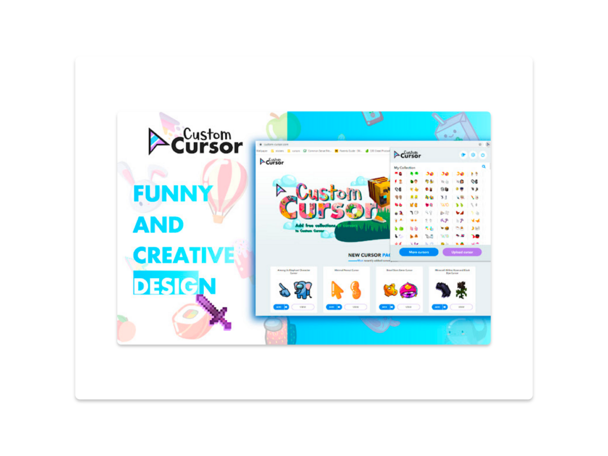 Make your own cursors, custom themes for any website and more.