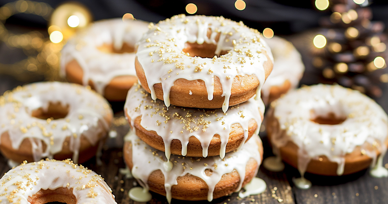 Easy Vegan Gingerbread Donuts: Baked with Edible Gold