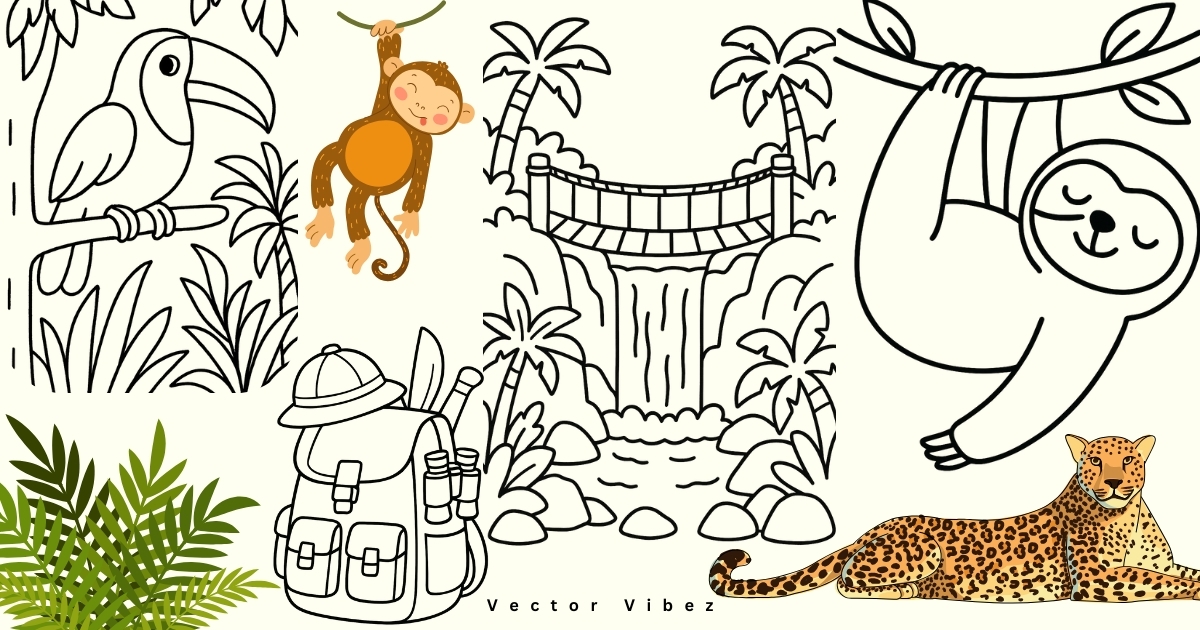 🌴 Jungle Coloring Expedition: Wild Pages of Exotic Fun! 🖍️