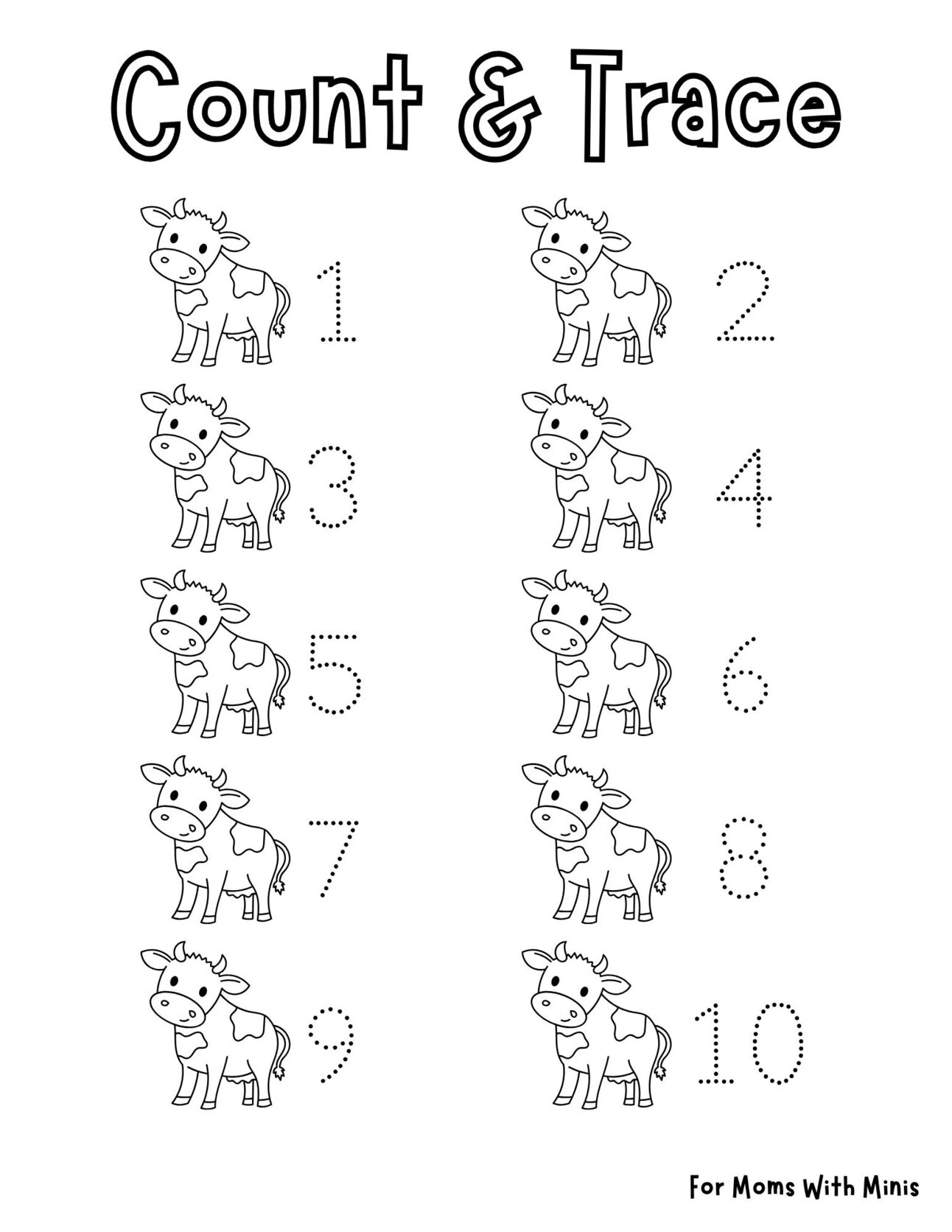 Count The Cows and Trace The Numbers