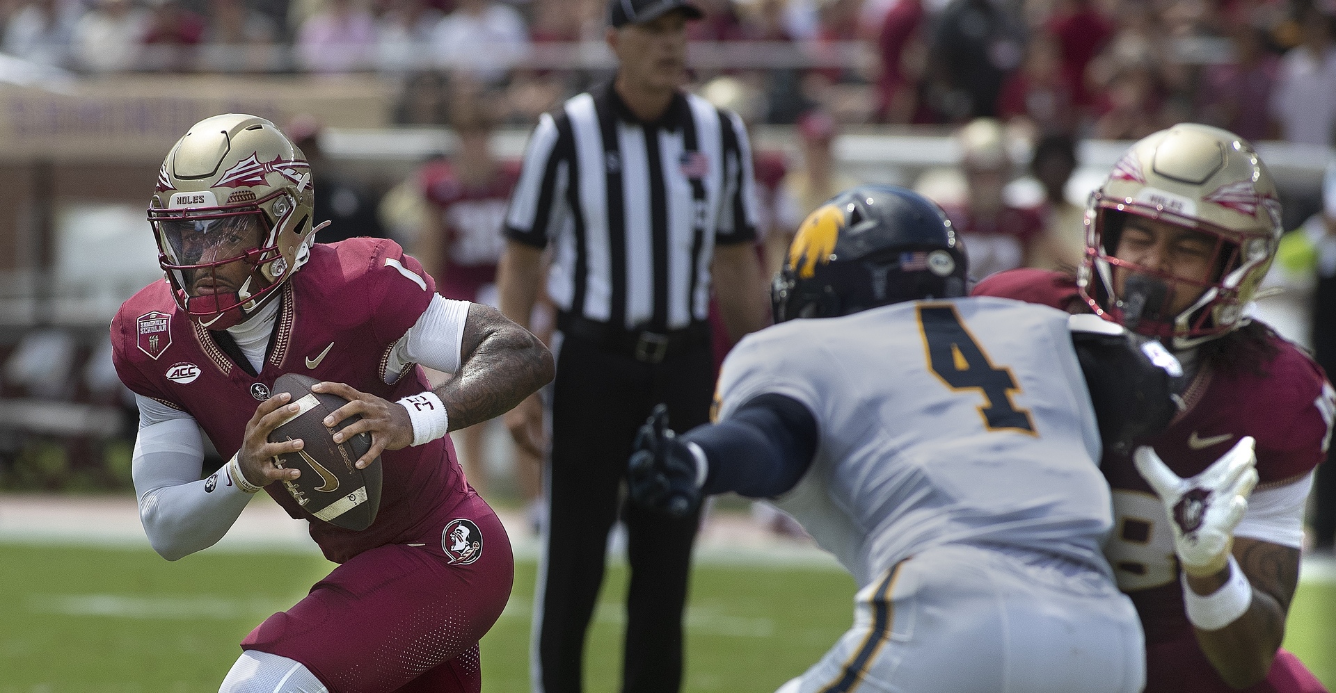 Behind physical line and helped by downfield blocks, FSU run game ...